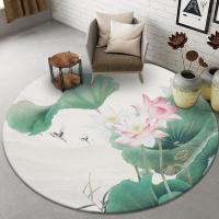 China Round Polyester Fiber Plant Flower Floor Carpet 80-460cm Diameter Custom Size for Living Room Sofa for sale