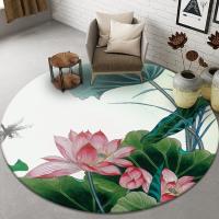 China Round Polyester Fiber Plant Flower Floor Carpet 80-460cm Diameter Custom Size for Living Room Sofa for sale