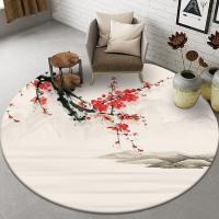 China Round Polyester Fiber Plant Flower Floor Carpet 80-460cm Diameter Custom Size for Living Room Sofa for sale