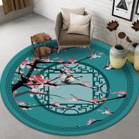 China Round Polyester Fiber Plant Flower Floor Carpet 80-460cm Diameter Custom Size for Living Room Sofa for sale