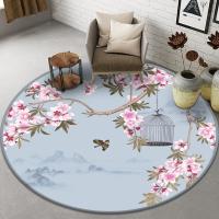 China Round Polyester Fiber Plant Flower Floor Carpet 80-460cm Diameter Custom Size for Living Room Sofa for sale