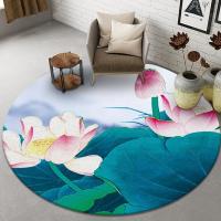 China Round Polyester Fiber Plant Flower Floor Carpet 80-460cm Diameter Custom Size for Living Room Sofa for sale