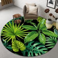 China Round Polyester Fiber Plant Flower Floor Carpet 80-460cm Diameter Custom Size for Living Room Sofa for sale