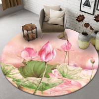 China Round Polyester Fiber Plant Flower Floor Carpet 80-460cm Diameter Custom Size for Living Room Sofa for sale