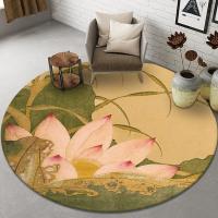 China Round Polyester Fiber Plant Flower Floor Carpet 80-460cm Diameter Custom Size for Living Room Sofa for sale