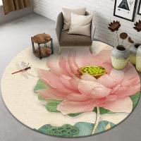 China Round Polyester Fiber Plant Flower Floor Carpet 80-460cm Diameter Custom Size for Living Room Sofa for sale