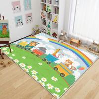 China Custom Cartoon Crystal Velvet Sofa Bedroom Living Room Floor Carpet 100x180cm for sale