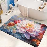 China Diatom Mud Bathroom Mat 40x60cm Waterproof Absorbent Garden Style Carpet for sale