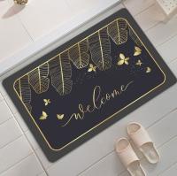 China Rectangle Bathroom Waterproof Carpet Light Luxury Diatom Mud Absorbent Mat for sale