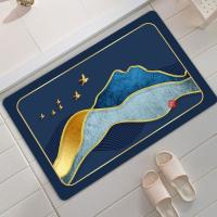 China Rectangle Bathroom Waterproof Carpet Light Luxury Diatom Mud Absorbent Mat for sale