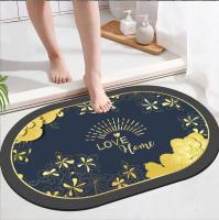 China Rectangle Bathroom Waterproof Carpet Light Luxury Diatom Mud Absorbent Mat for sale