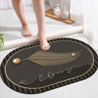 China Rectangle Bathroom Waterproof Carpet Light Luxury Diatom Mud Absorbent Mat for sale