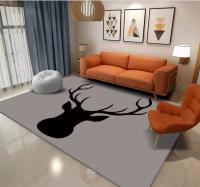 China Crystal Velvet Deer Head Carpet 6mm Thick Machine Washable Living Room Floor Rug for sale