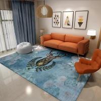 China Crystal Velvet Deer Head Carpet 6mm Thick Machine Washable Living Room Floor Rug for sale