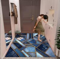 China Rectangle Crystal Velvet Floor Carpet Rug 6mm Thick Machine Washable Entry Mat for sale