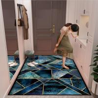 China Rectangle Crystal Velvet Floor Carpet Rug 6mm Thick Machine Washable Entry Mat for sale