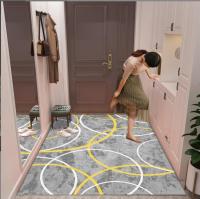 China Rectangle Crystal Velvet Floor Carpet Rug 6mm Thick Machine Washable Entry Mat for sale