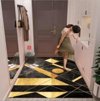 China Rectangle Crystal Velvet Floor Carpet Rug 6mm Thick Machine Washable Entry Mat for sale