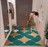 China Crystal Velvet Marble Pattern Door Mat 120x160cm Machine Washable Entrance Carpet Rug for sale
