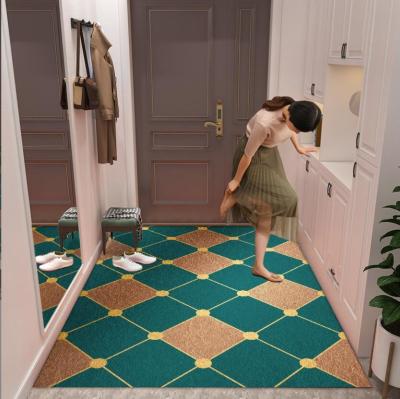 China Crystal Velvet Marble Pattern Door Mat 120x160cm Machine Washable Entrance Carpet Rug for sale