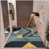 China Crystal Velvet Marble Pattern Door Mat 120x160cm Machine Washable Entrance Carpet Rug for sale