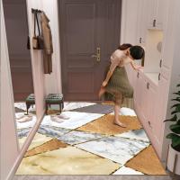 China Crystal Velvet Marble Pattern Door Mat 120x160cm Machine Washable Entrance Carpet Rug for sale