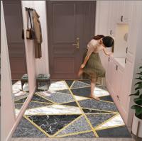 China Crystal Velvet Marble Pattern Door Mat 120x160cm Machine Washable Entrance Carpet Rug for sale