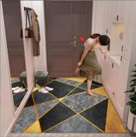 China Crystal Velvet Marble Pattern Door Mat 120x160cm Machine Washable Entrance Carpet Rug for sale