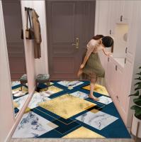 China Crystal Velvet Marble Pattern Door Mat 120x160cm Machine Washable Entrance Carpet Rug for sale