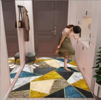 China Crystal Velvet Marble Pattern Door Mat 120x160cm Machine Washable Entrance Carpet Rug for sale