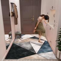 China Crystal Velvet Marble Pattern Door Mat 120x160cm Machine Washable Entrance Carpet Rug for sale