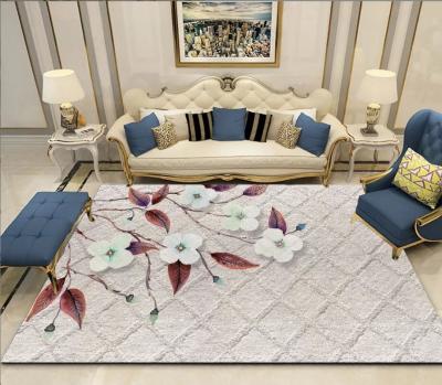 China Crystal Velvet Living Room Floor Carpet 160x230cm Machine Washable Rectangle Rug for sale