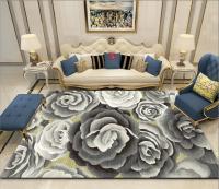 China Crystal Velvet Floor Carpet 6mm Thick Machine Woven Rectangle Rug for Living Room Bedroom for sale