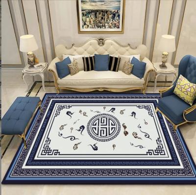 China Chinese Style Crystal Velvet Floor Carpet 6mm Thick Rectangle Rug for Living Room Sofa for sale