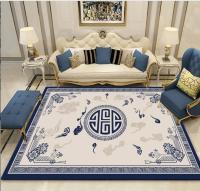 China Chinese Style Crystal Velvet Floor Carpet 6mm Thick Rectangle Rug for Living Room Sofa for sale