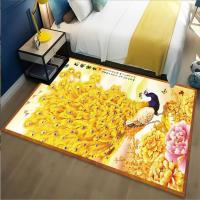 China Custom Pashmina Peacock Pattern Carpet 6mm Thick Machine Washable Floor Mat for Living Room Bedroom for sale
