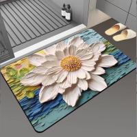China 3D Diatom Mud Absorbent Bathroom Floor Mat 80x120cm Waterproof Carpet for sale