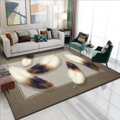 China Crystal Velvet Living Room Carpet 6mm Thick Machine Washable Rectangle Rug for sale