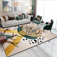 China Crystal Velvet Living Room Carpet 6mm Thick Machine Washable Rectangle Rug for sale