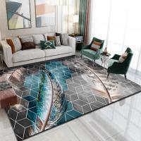 China Crystal Velvet Living Room Carpet 6mm Thick Machine Washable Rectangle Rug for sale
