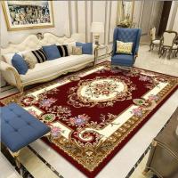 China Persian Pattern Polyester Fiber Living Room Carpet 5mm Thick Custom Size for sale