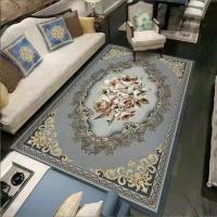 China Persian Pattern Polyester Fiber Living Room Carpet 5mm Thick Custom Size for sale