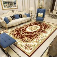 China Persian Pattern Polyester Fiber Living Room Carpet 5mm Thick Custom Size for sale