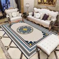China Persian Pattern Polyester Fiber Living Room Carpet 5mm Thick Custom Size for sale
