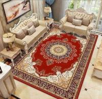 China Persian Pattern Polyester Fiber Living Room Carpet 5mm Thick Custom Size for sale