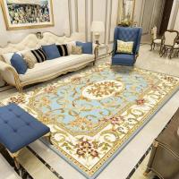 China Persian Pattern Polyester Fiber Living Room Carpet 5mm Thick Custom Size for sale