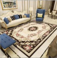 China Persian Pattern Polyester Fiber Living Room Carpet 5mm Thick Custom Size for sale