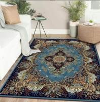 China Persian Pattern Polyester Fiber Living Room Carpet 5mm Thick Custom Size for sale