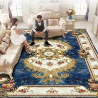 China Persian Pattern Polyester Fiber Living Room Carpet 5mm Thick Custom Size for sale