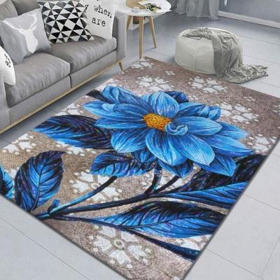 China Polyester Fiber Living Room Carpet 5mm Thick Custom Size Machine Washable for sale